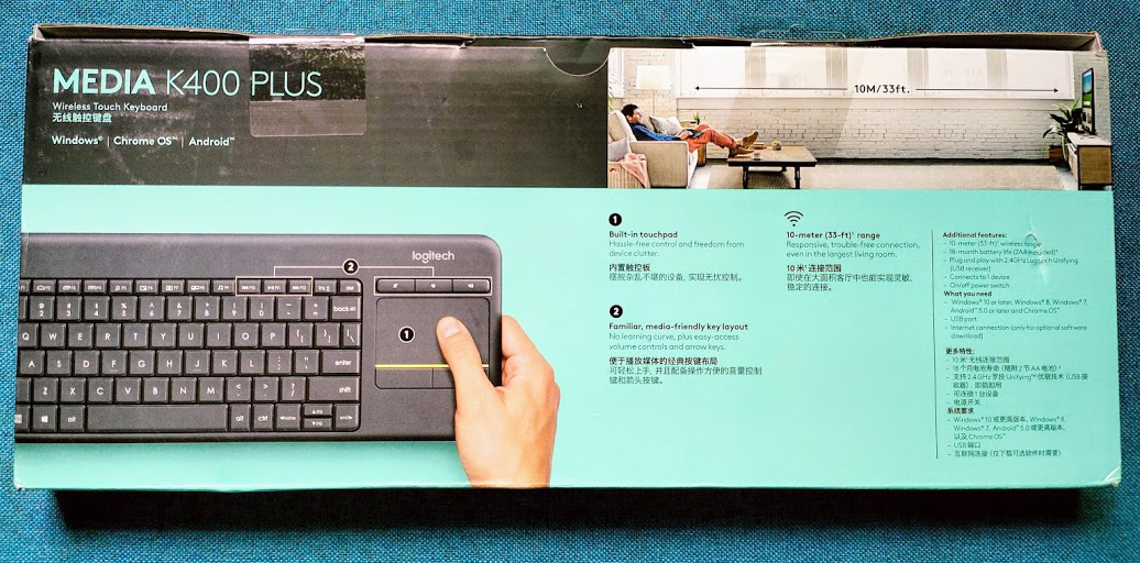 简单测评：罗技Logitech带触控板的无线键盘K400+（K400 PLUS） – 测试岛